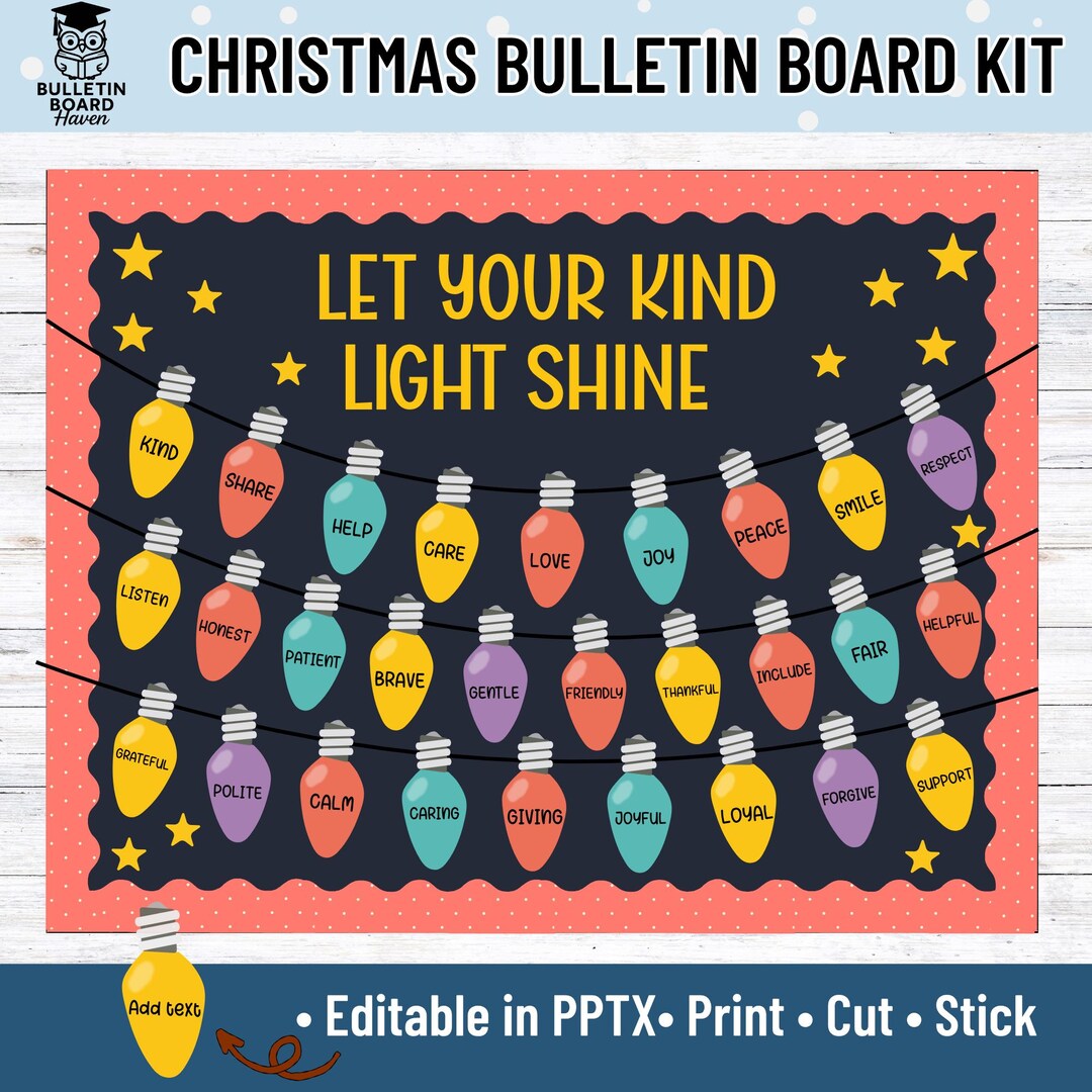 Editable Christmas Bulletin Board Kit With Photo Faces | Personalized ...