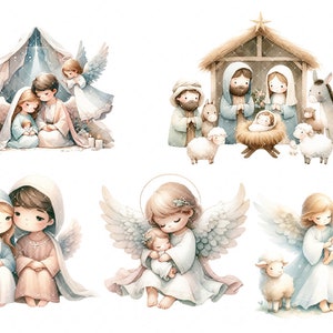 Christmas Cute Nativity Scene Clipart Nativity PNG Jesus Mary Virgin ...