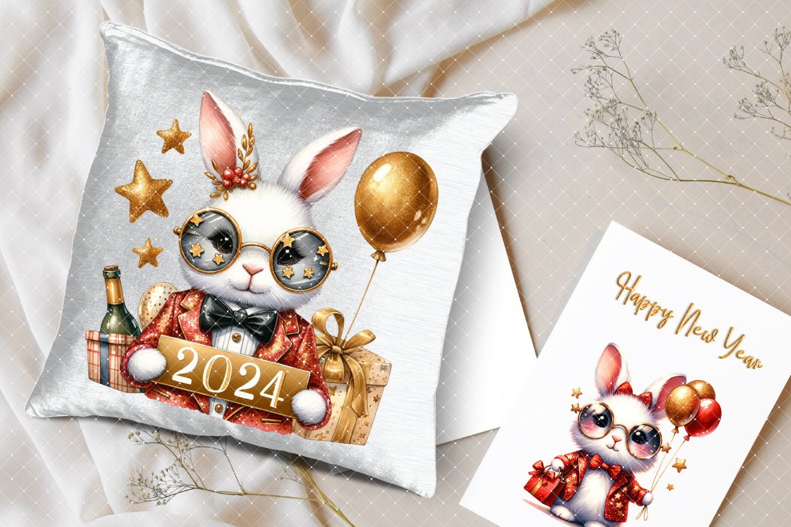 Happy New Year Bunny Clipart, Happy New Year, Rabbit Png Graphics ...