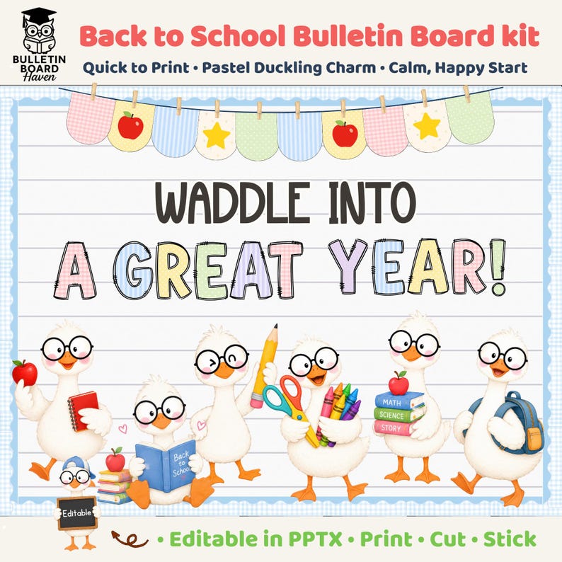Dumme Gans Bulletin Board Kit für Schultür Dekor in Pastellfarben - Etsy.de