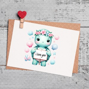Valentine Turtle Heart Clipart, Valentine Turtle Clipart,watercolor ...