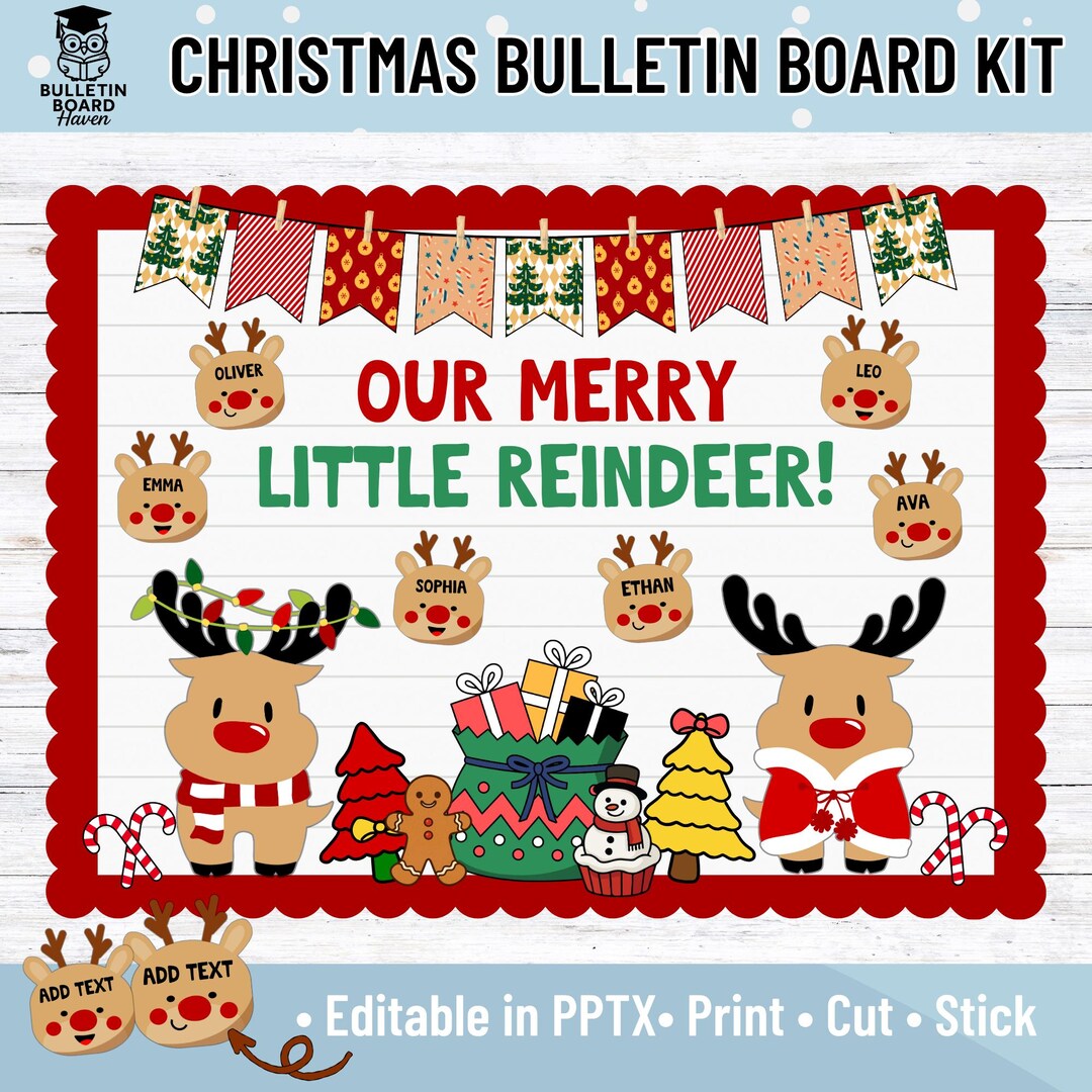 Editable Christmas Bulletin Board Kit With Photo Faces | Personalized ...