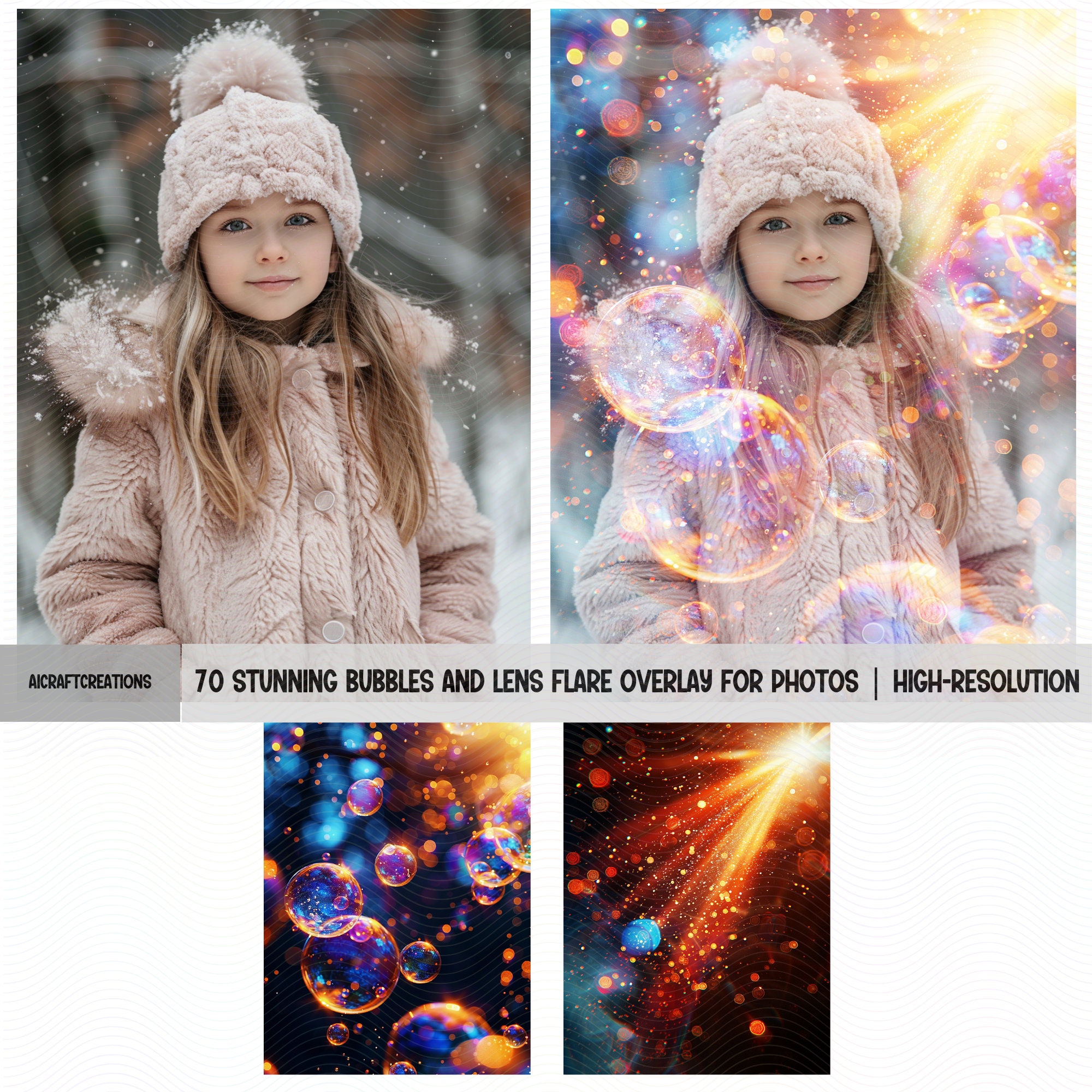 Stunning Bubbles and Lens Flare Overlay for Photos – Digital Download ...