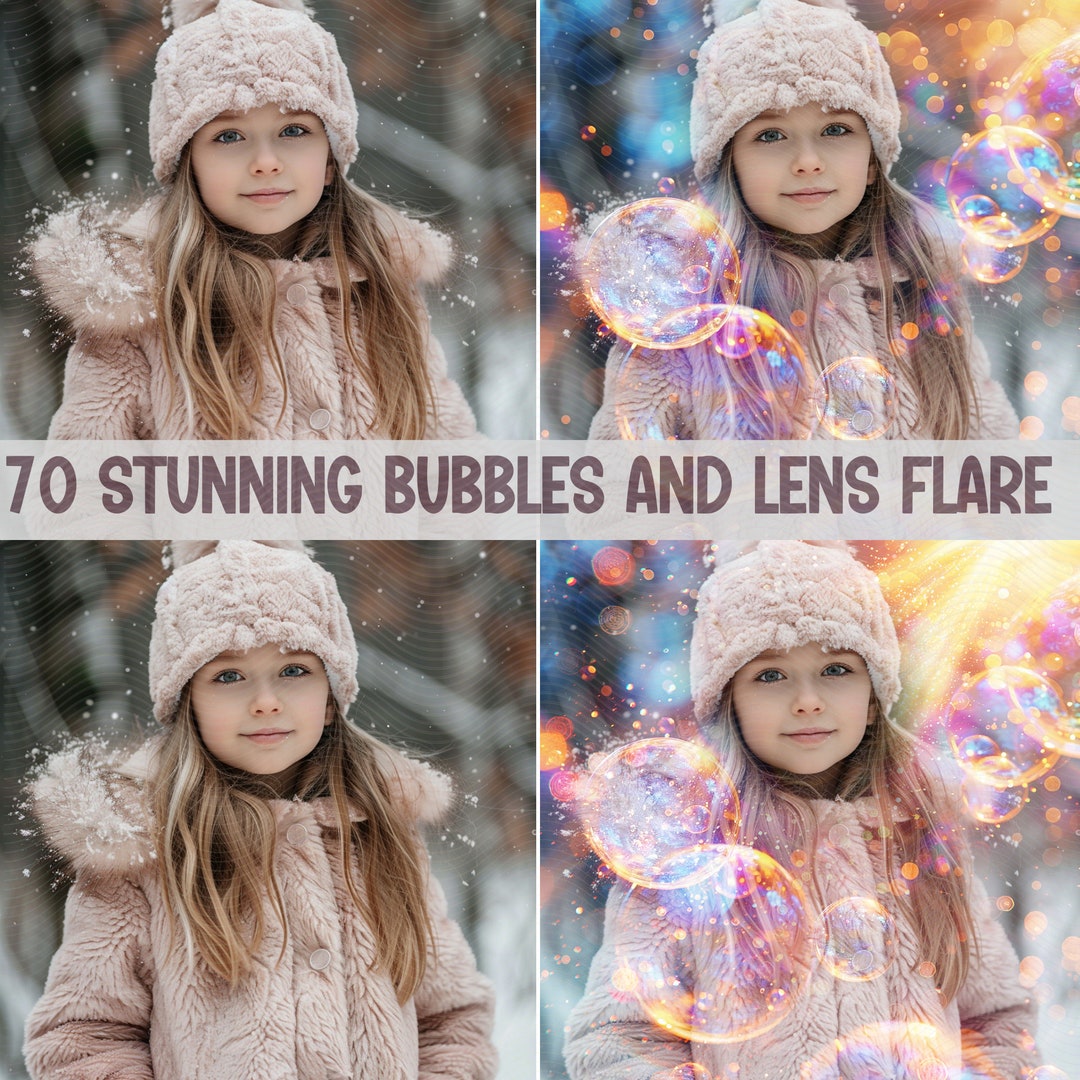 Bubbles Lens Flare Photo Overlay Bundle for Portrait and Landscape ...
