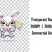 Rainbow Bunny Clipart, Funny Bunny Clipart, Transparent Background ...