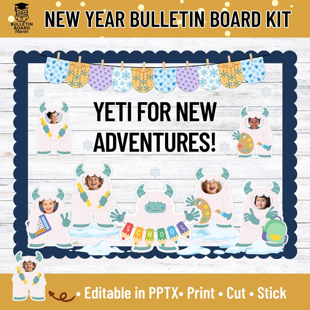 New Year Bulletin Board Kit for Classroom or Hallway With Yeti Theme - Etsy