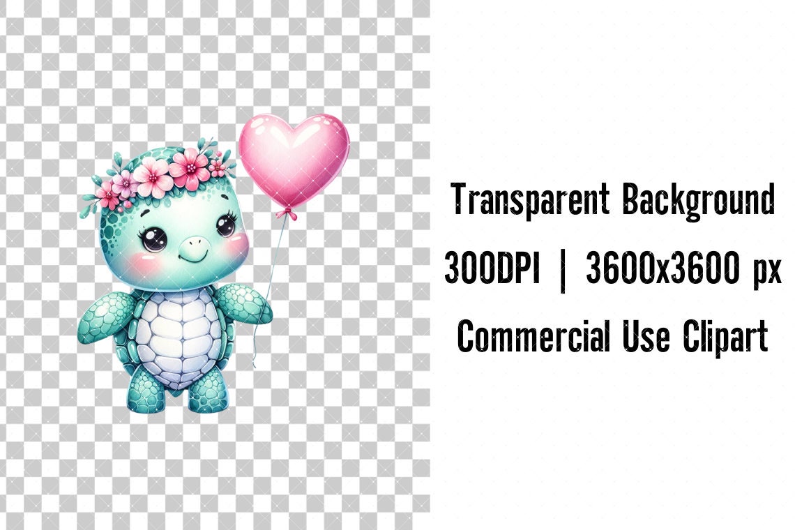 Valentine Turtle Heart Clipart, Valentine Turtle Clipart,watercolor ...