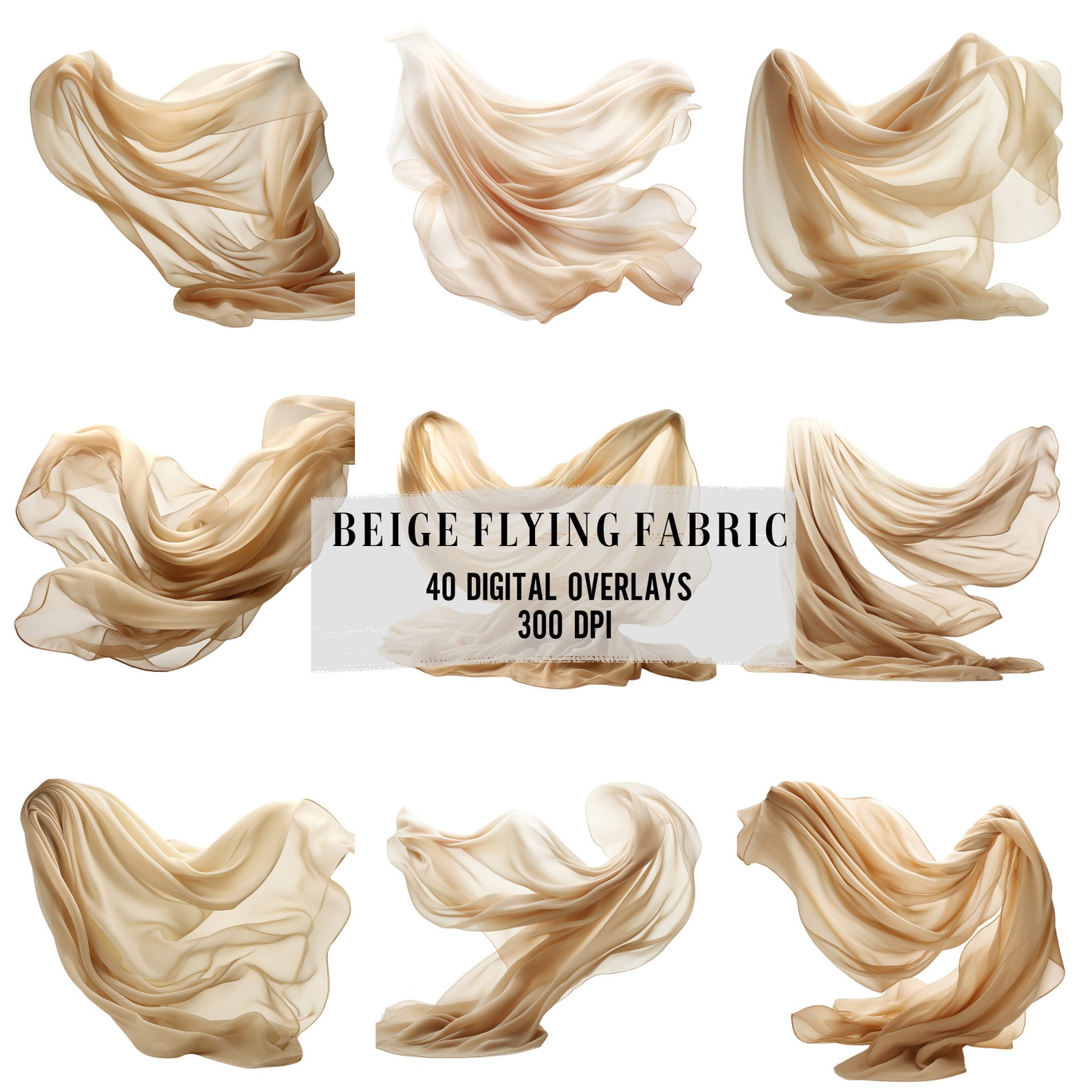40 Beige Flying Fabric Digital Overlays Maternity - Dreamy Fabric Photo ...
