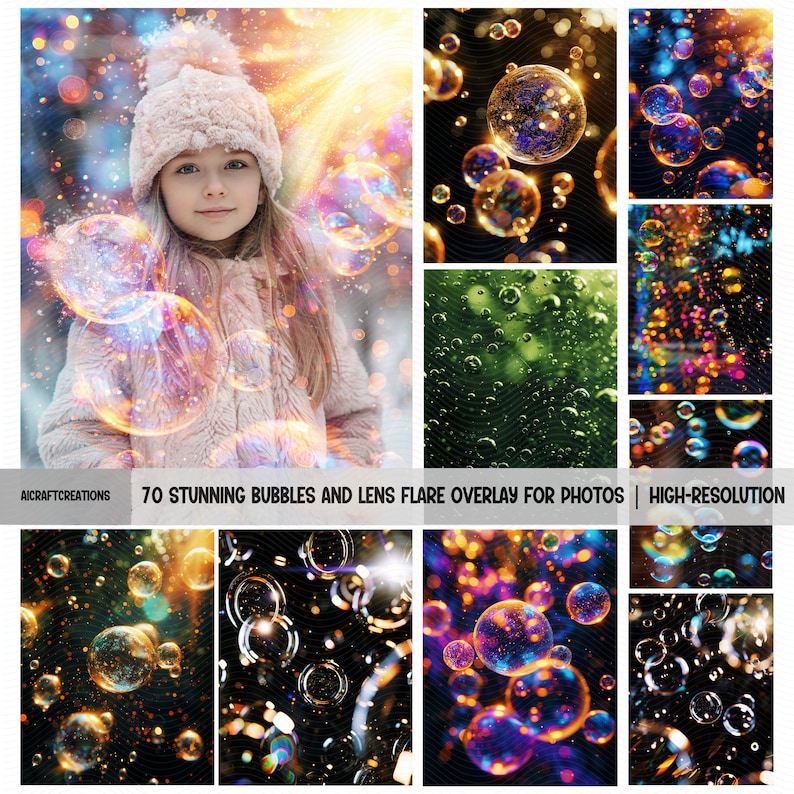 Stunning Bubbles and Lens Flare Overlay for Photos – Digital Download ...