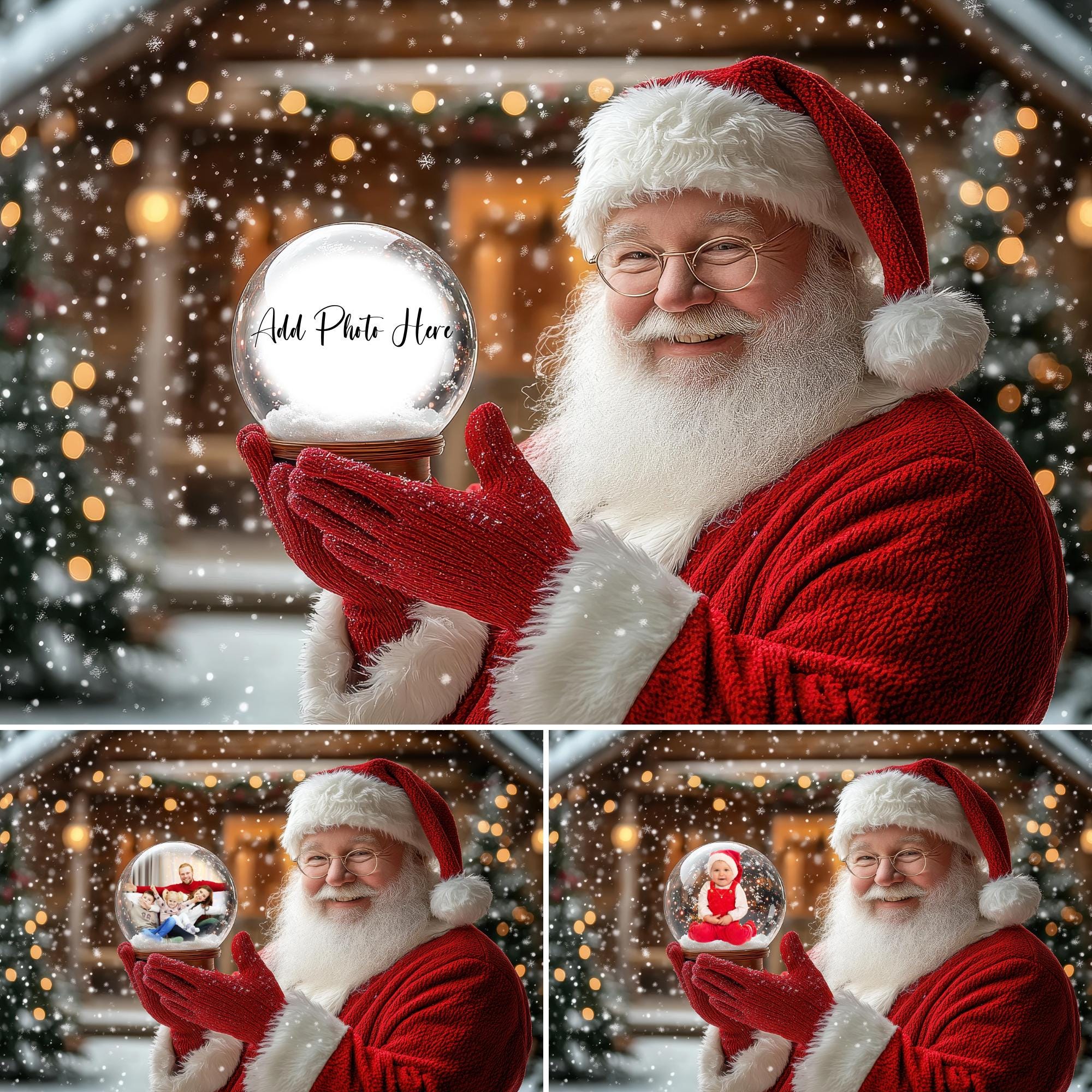 Christmas Santa Digital Backdrop: Holiday Photo Overlay (PNG, PSD) - Etsy