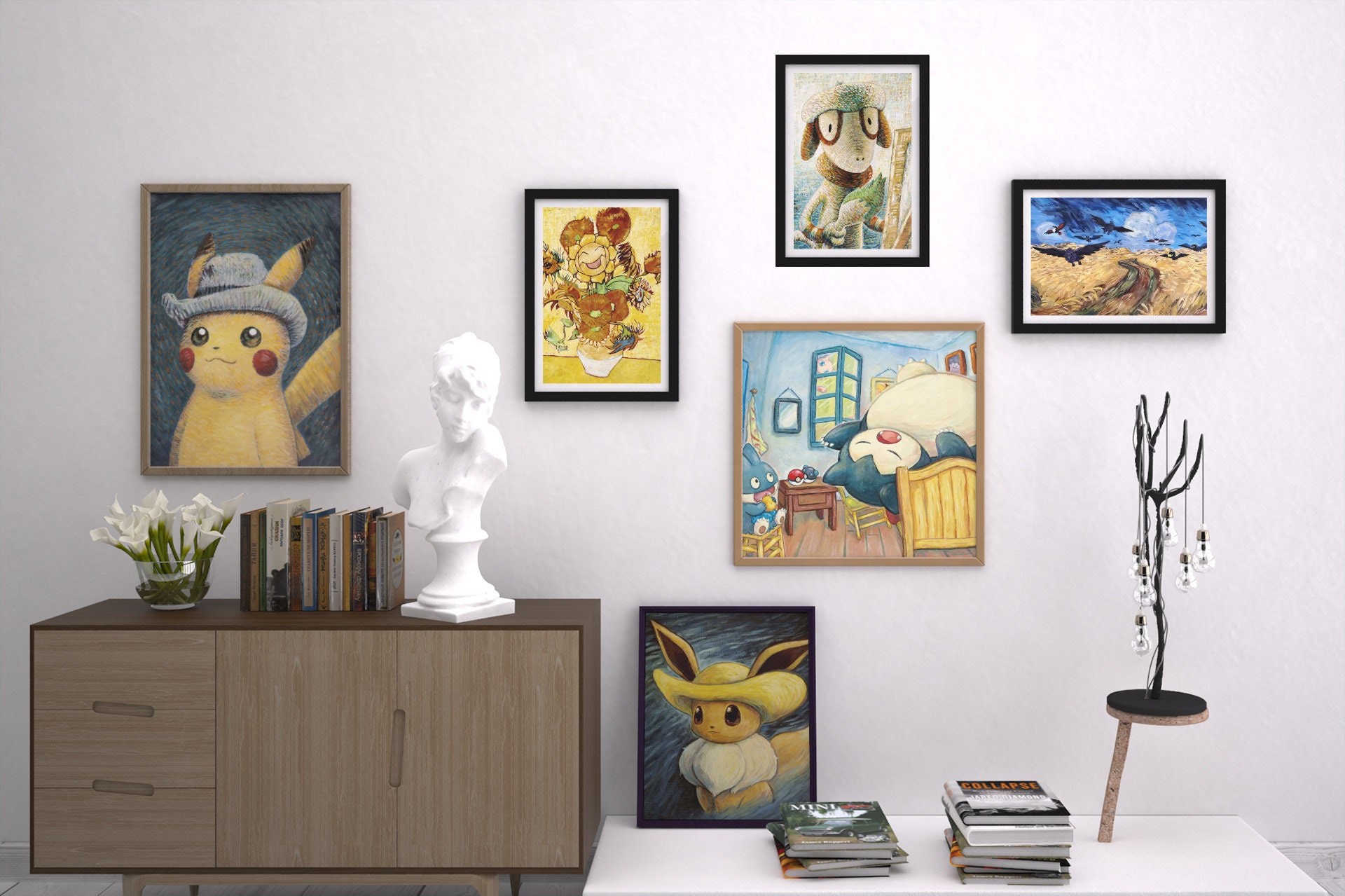 Pokemon Inspired by Van Gogh Paintings Digital Art Instant - Etsy