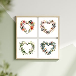 Floral Hearts Wall Art Collection – Digital Download (set of 9) - Etsy