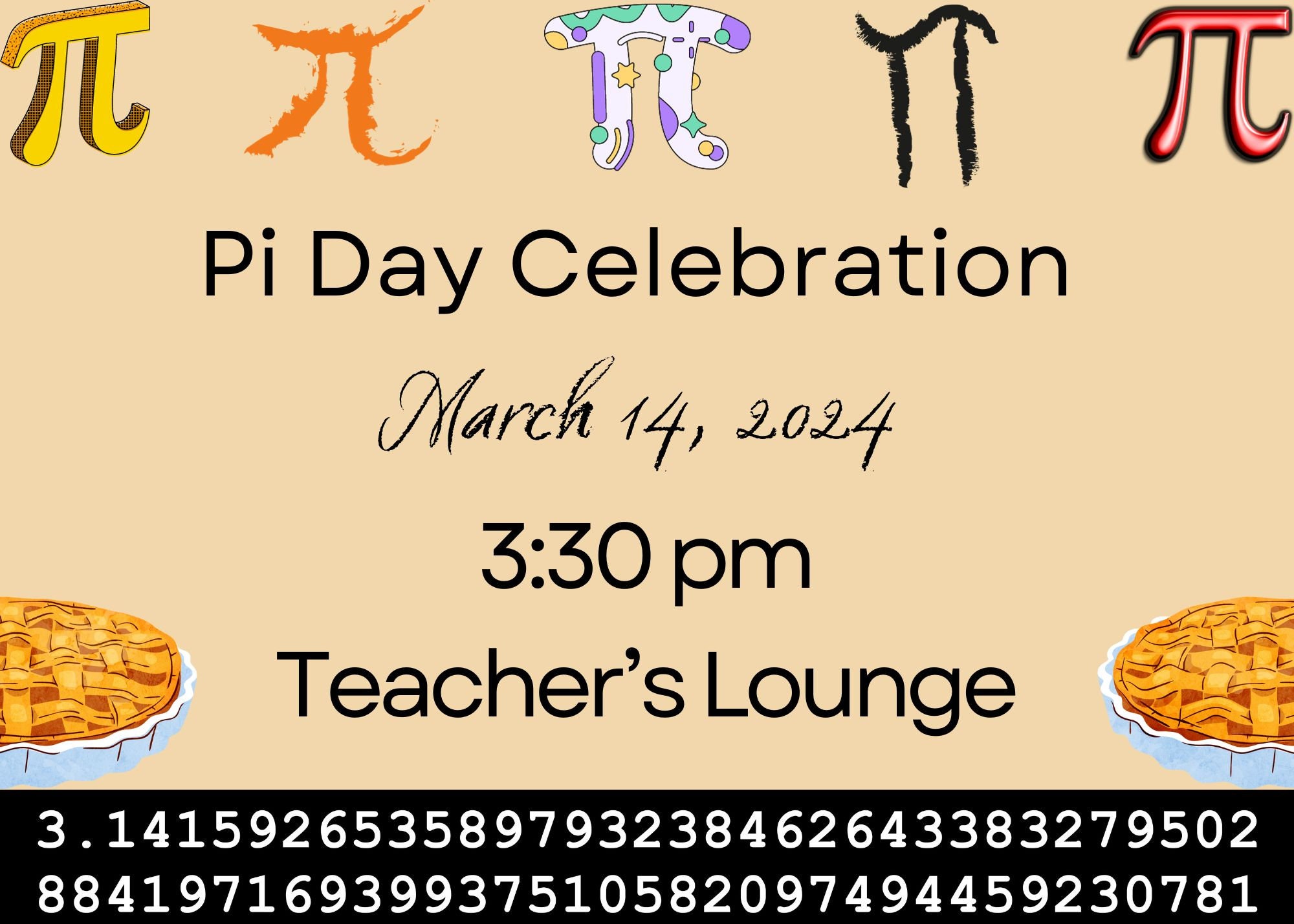 Pi Day Invitation Template - Etsy