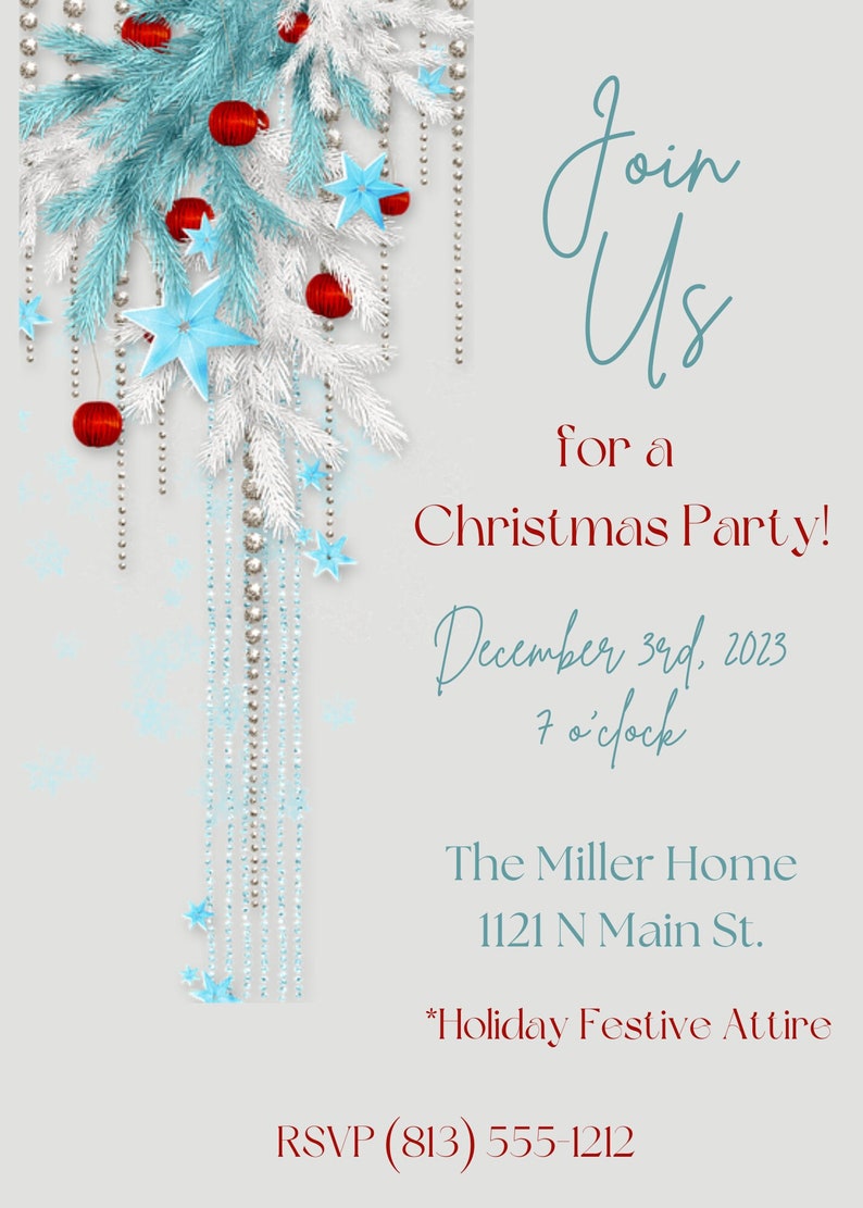 Formal Christmas Party Invitation - Etsy