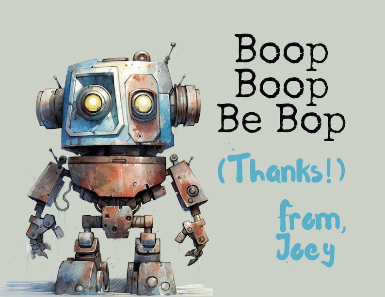 Robot Birthday Invitation Template - Etsy