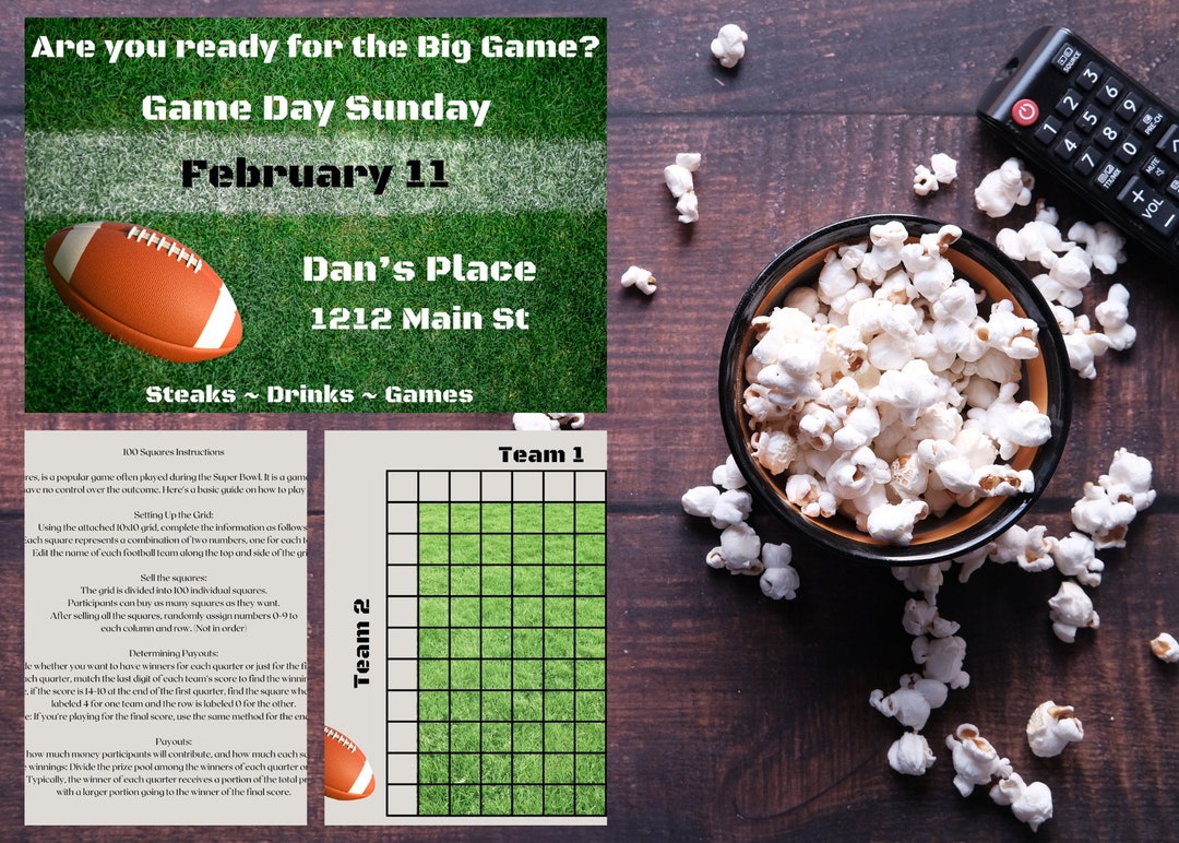 Game Day Party Invitation Set - Etsy