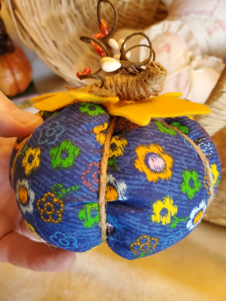 Handmade Fabric Pumpkins, Fall Craft, Thanksgiving Decor, Handsewn ...