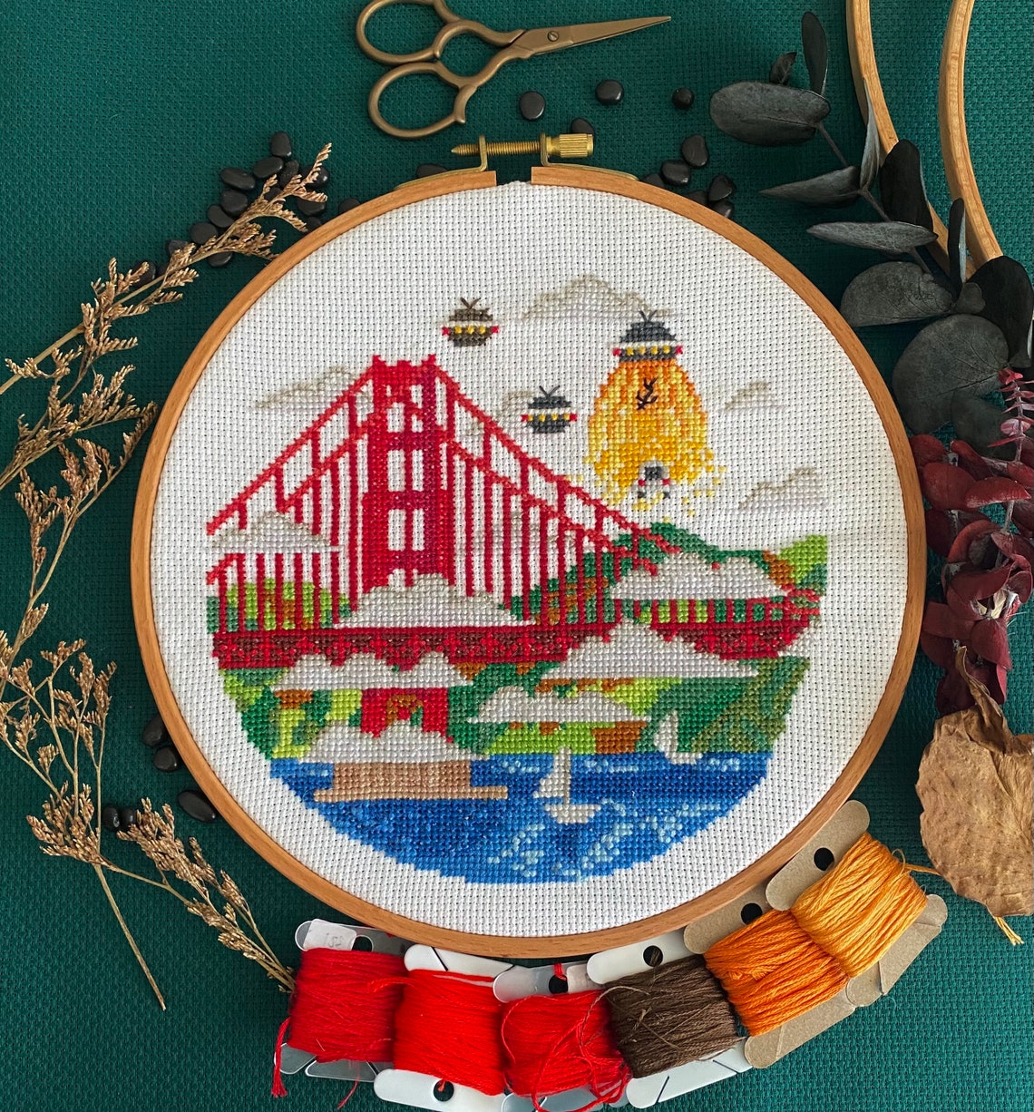 Golden Gate Bridge Aliens Cross Stitch Pattern / Aliens and Ufos ...