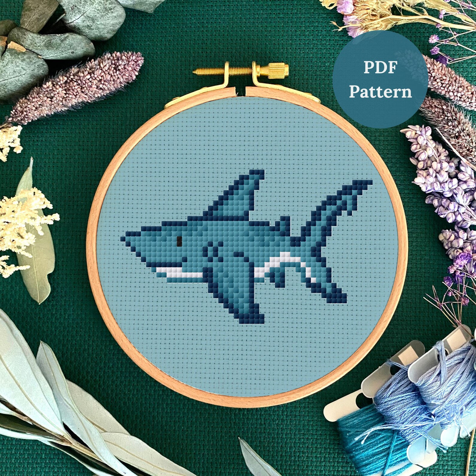 Megalodon Cross Stitch Pattern - Cryptids, Cryptozoology and Legendary ...