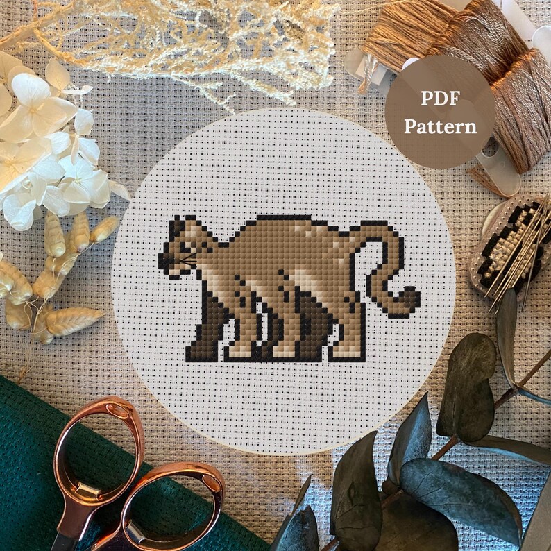 Wampus Cat Cryptid Cross Stitch Pattern - Instant Download PDF, Wild ...