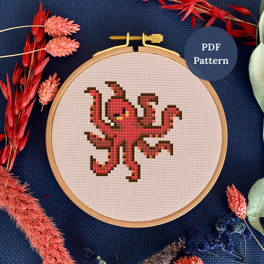 Kraken Cross Stitch Digital Pattern Instant PDF Download Scandinavian ...