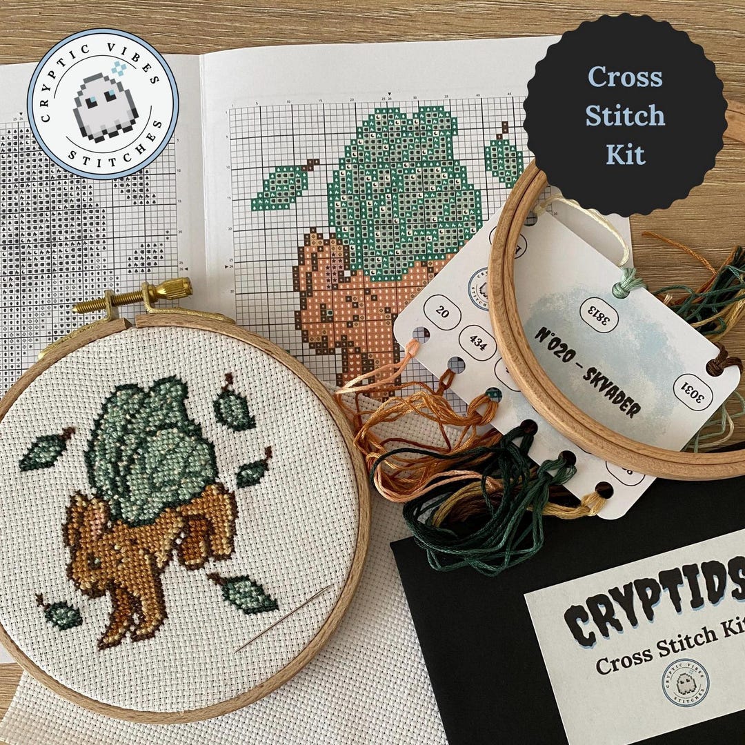 Cryptid Cross Stitch Kit / Easy Beginner Mini Cross Stitch Craft Kits ...