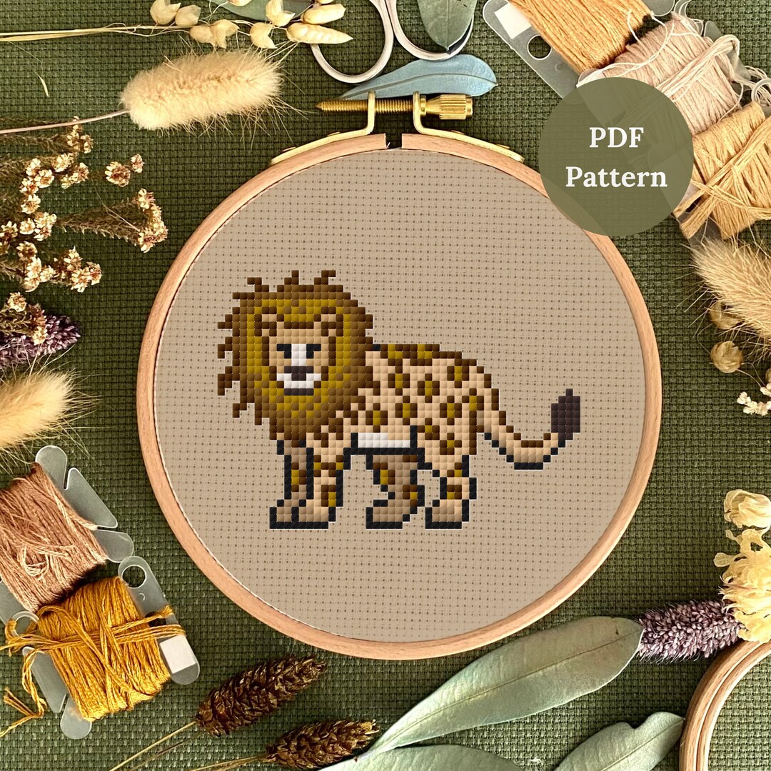 Marozi Cross Stitch Pattern Instant Download PDF, Panther Leopard Lion ...