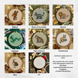 Cryptids Mystery Cross Stitch Kit DIY Patch Kit Easy Beginner Mini ...