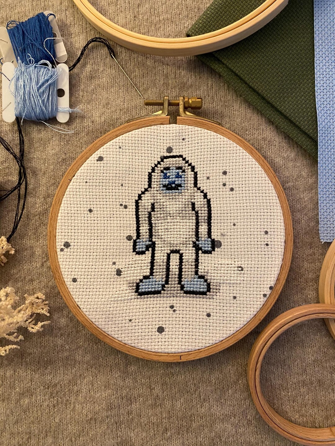 Yeti Cross Stitch Pattern - Cryptid Art / Instant Download PDF, Modern ...