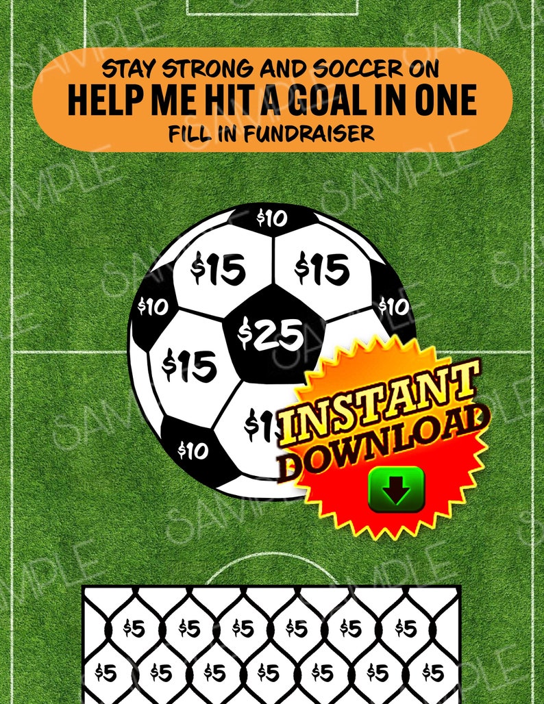 Color My Soccer Ball and Net Fundraiser | Sport Team | Player | Fill ...