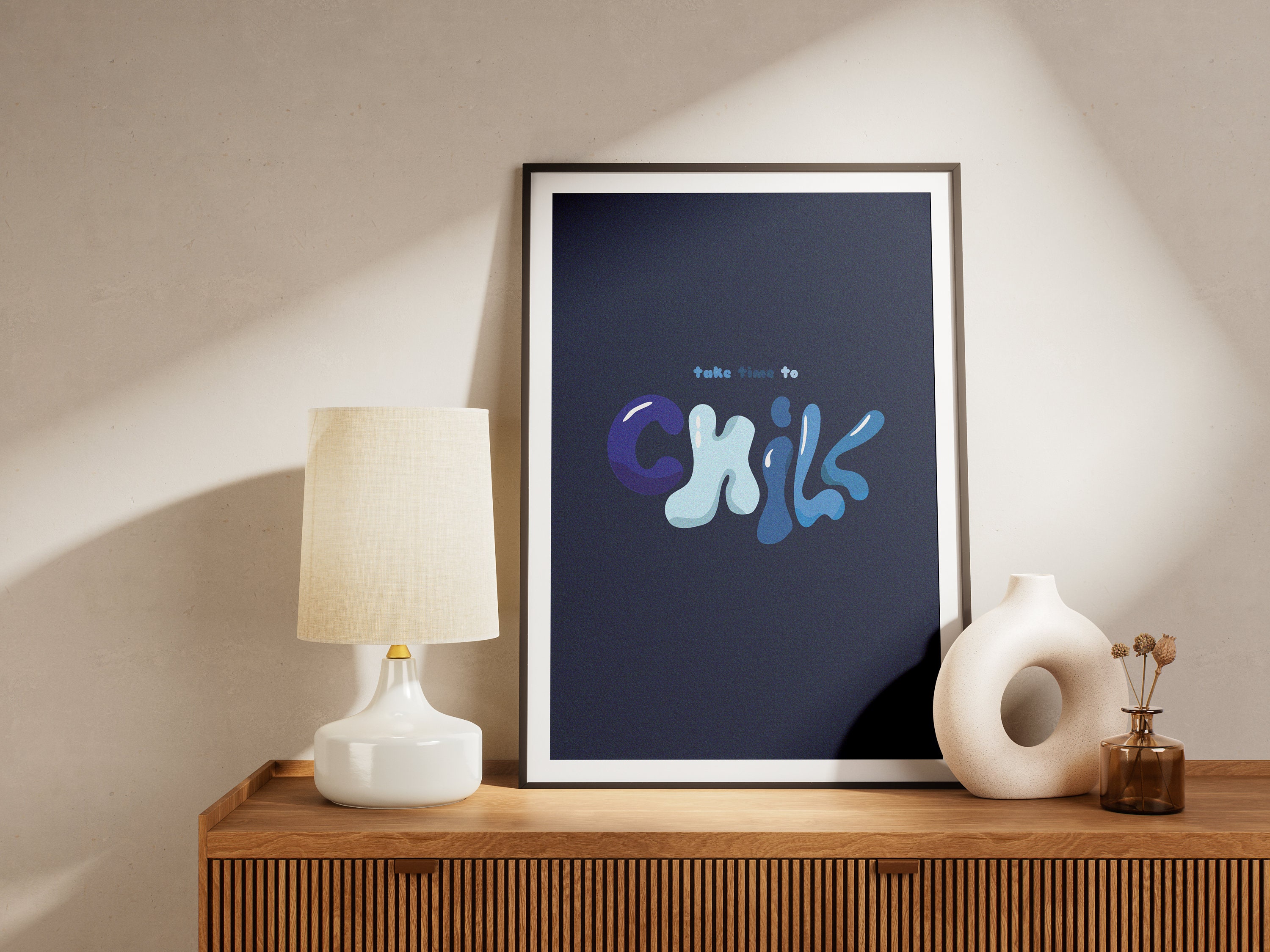 Take Time to Chill Poster Digital Download Wall Art Trendy Poster Blue ...