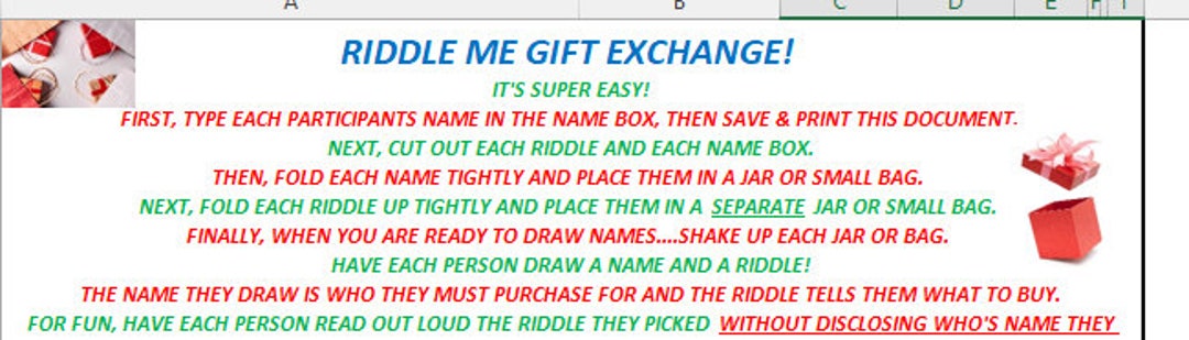 Riddle Me Gift Exchange - Etsy