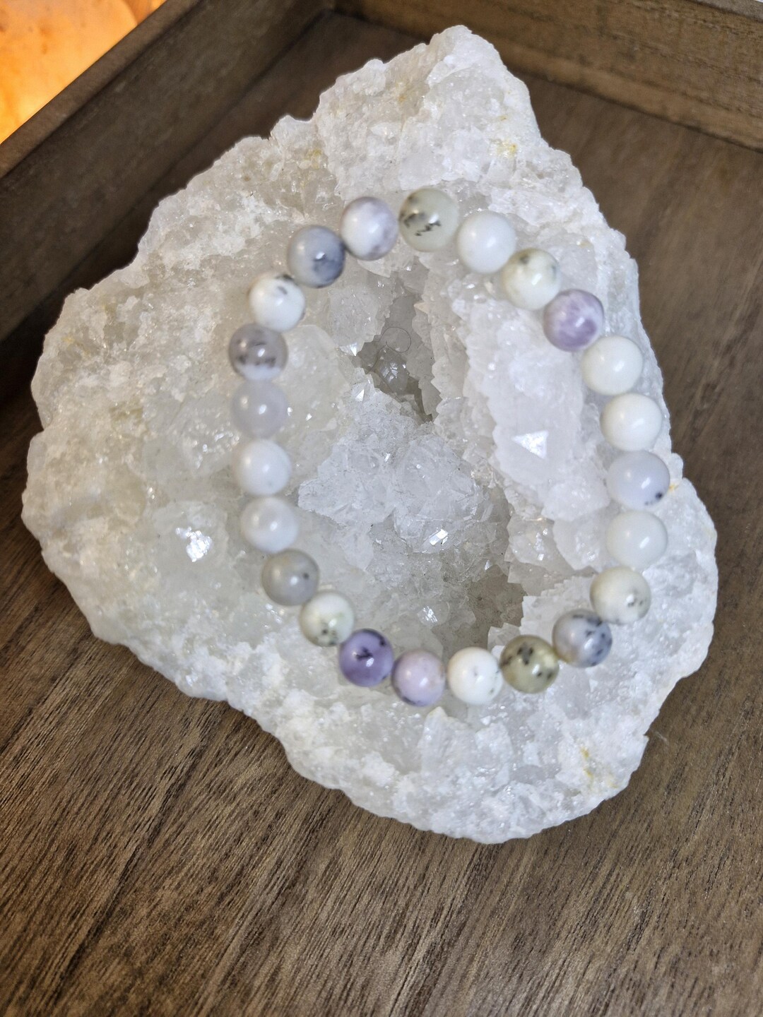Natural Opal Dendrite/merlinite Stone Bracelet in 8mm Beads ...