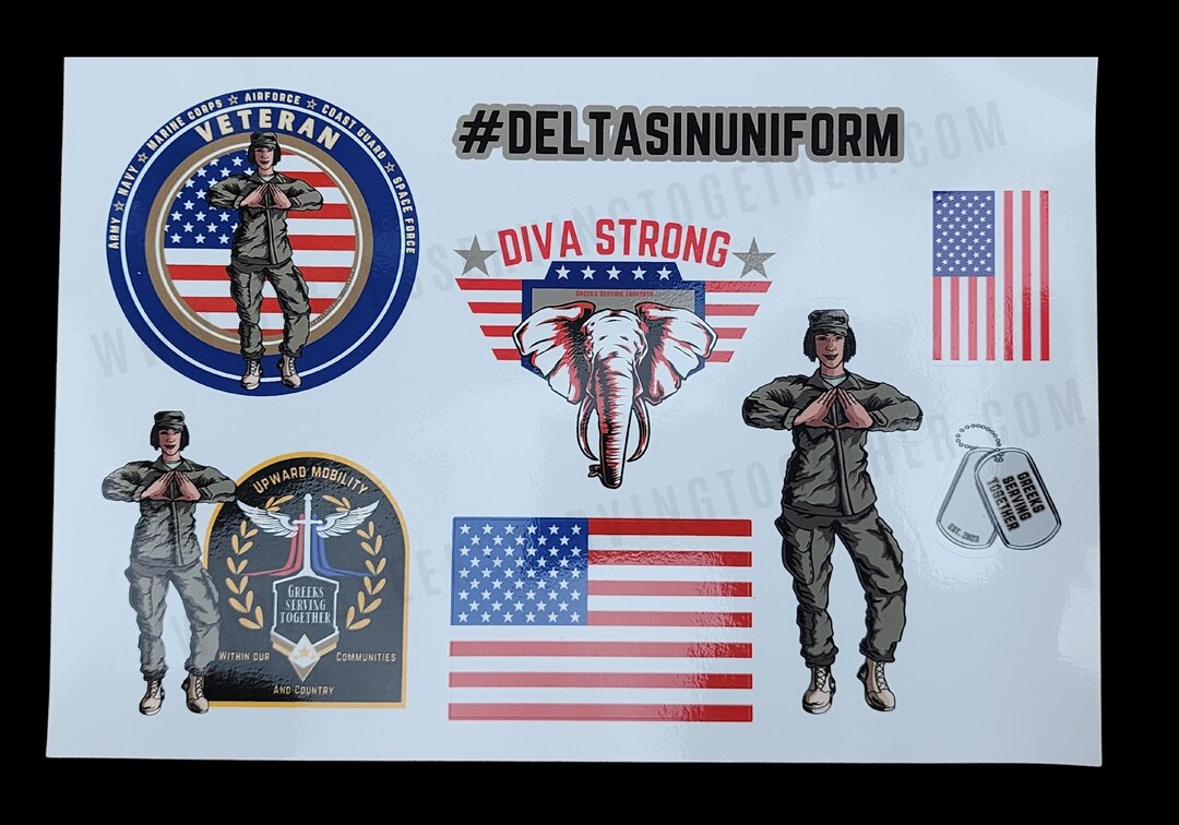 Deltas Delta Sigma Theta D9 Military Military Stickers - Etsy