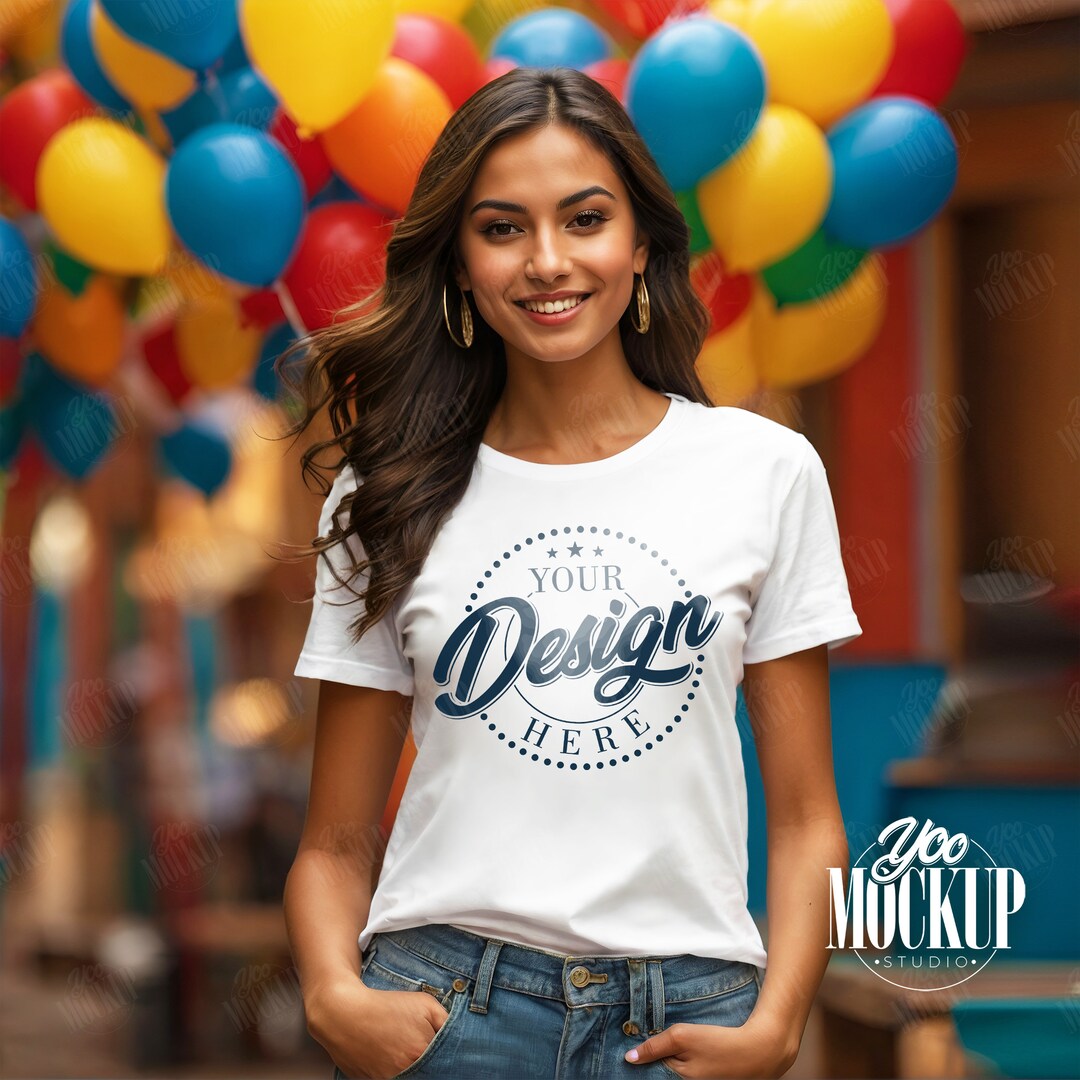 White Tshirt Mockup Gildan 64000 Mock-up Bundle, Festa Junina Party ...
