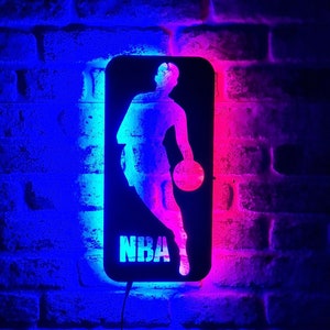 Nba Led Sign - Nba Basketball Fans Led Light - Lighted Wall Decor ...