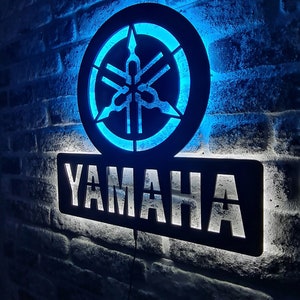 Yamaha Led Sign Yamaha Fans Led Light Motorcycle Lighted Garage Decor ...