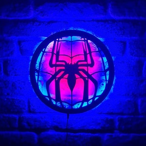 Spider Led Sign - Spiderman Fans Led Light - Avengers Hero Marvel ...