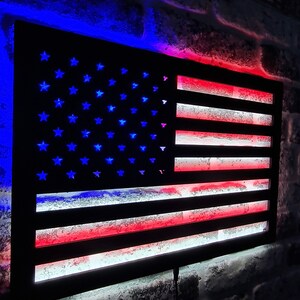 American Flag Led Sign - Flag Led Light - American Flag Wall Decor ...