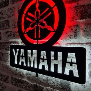 Yamaha Led Sign Yamaha Fans Led Light Motorcycle Lighted Garage Decor ...