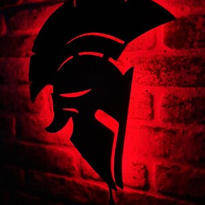 Spartan Helmet Led Sign - Spartacus Fans Led Light - Lighted Wall Decor ...