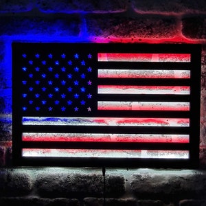 American Flag Led Sign - Flag Led Light - American Flag Wall Decor ...