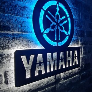 Yamaha Led Sign Yamaha Fans Led Light Motorcycle Lighted Garage Decor ...
