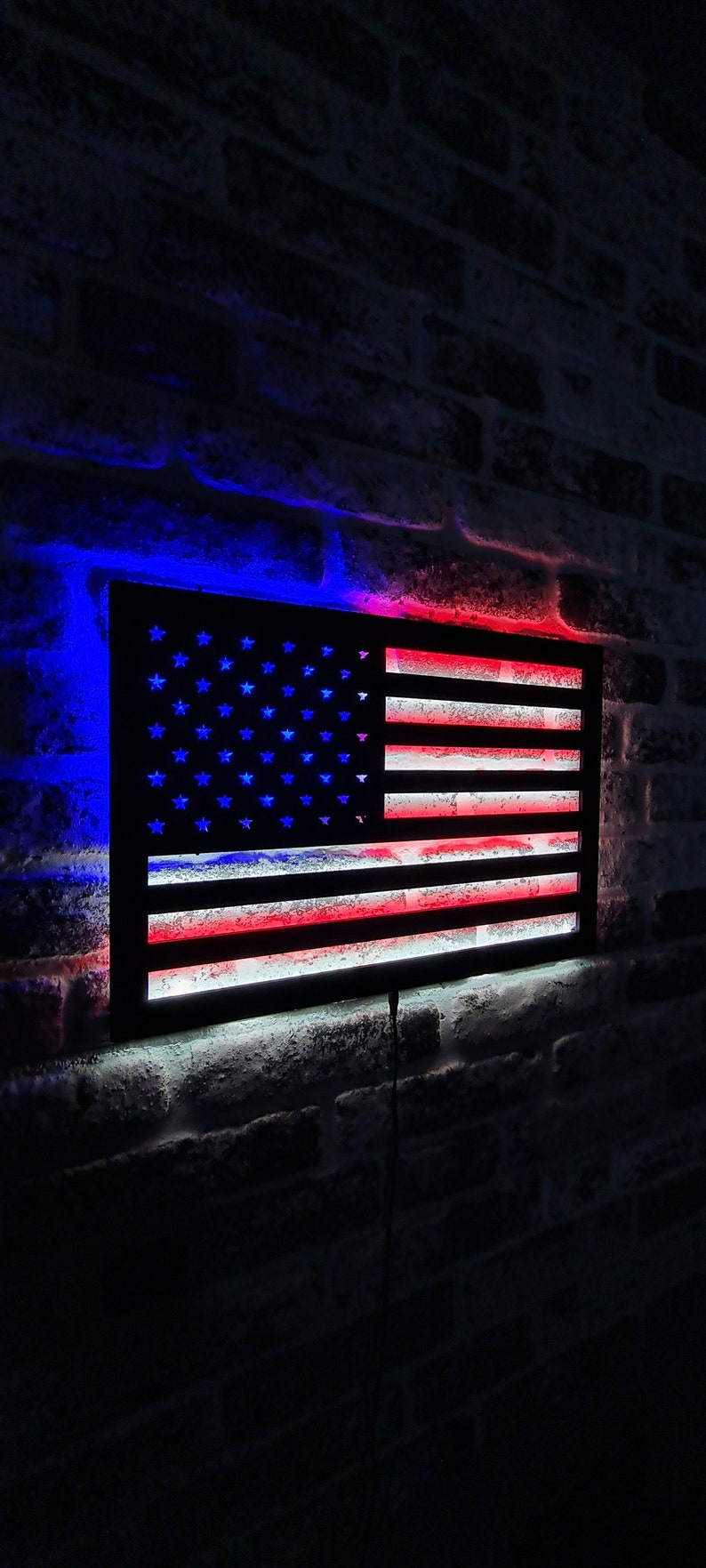 American Flag Led Sign - Flag Led Light - American Flag Wall Decor ...