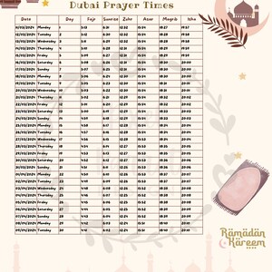 Your City Ramadan Calendar 2025 | Personalized Prayer Time Calendar ...