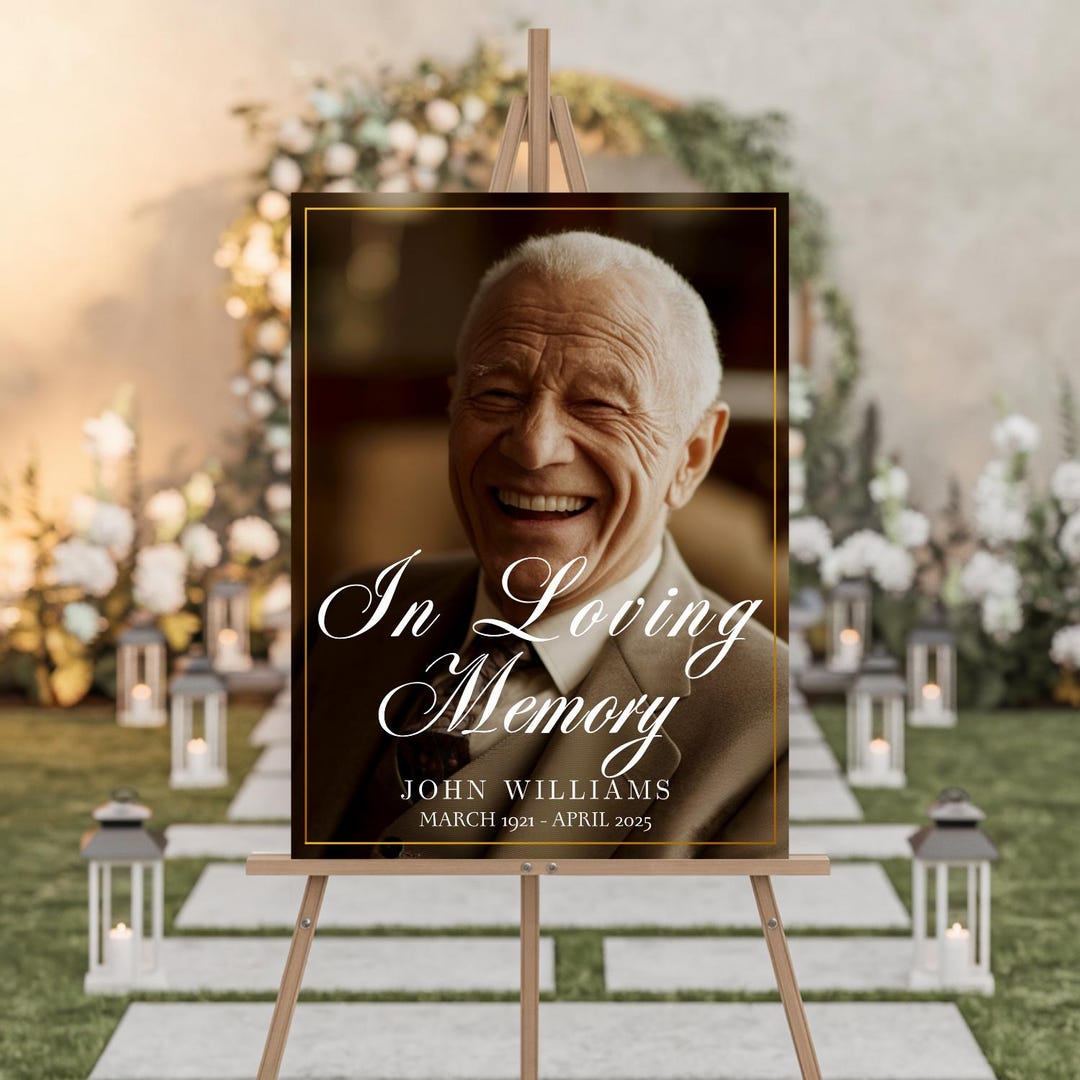 Editable Funeral Welcome Sign, Obituary Announcement, Funeral Program ...