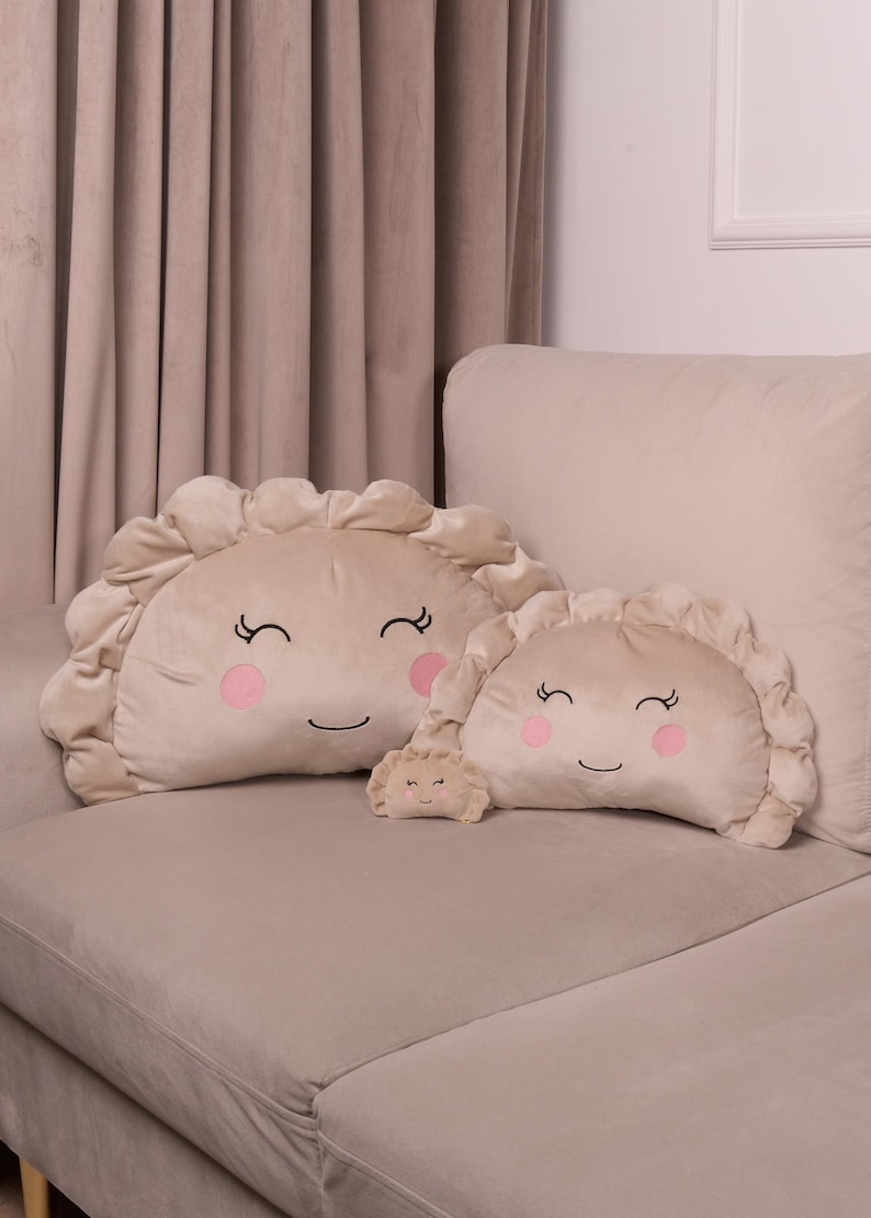 XXL Pierogi Plush Pillow – Handmade Dumpling Cushion, Minky Decor ...