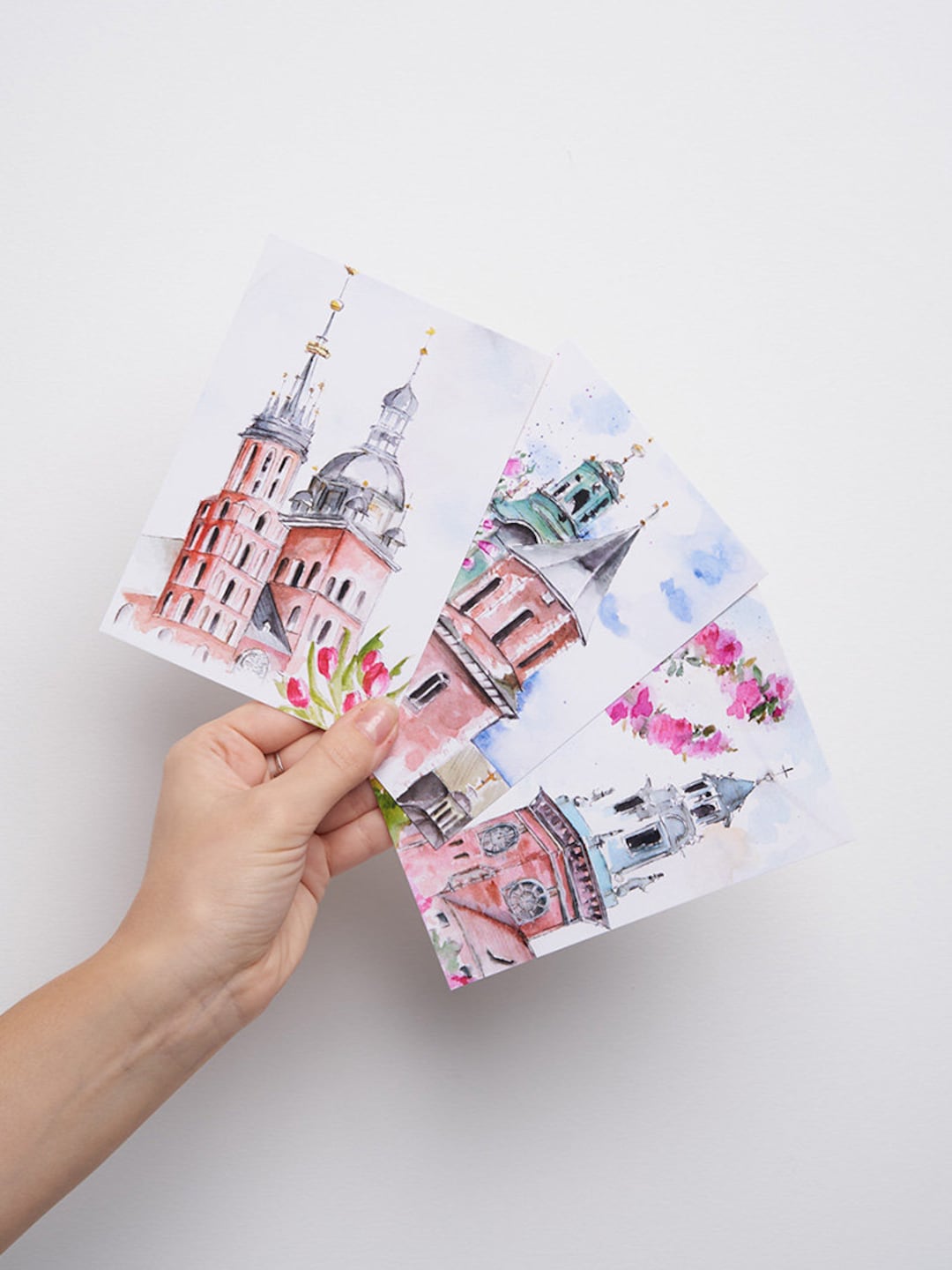 Krakow Watercolor Postcards - Set of 3 | Souvenirs From Poland - Etsy