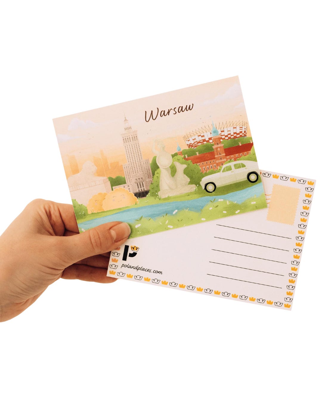 Warsaw Postcard | Polish City Symbols From Warszawa - Etsy