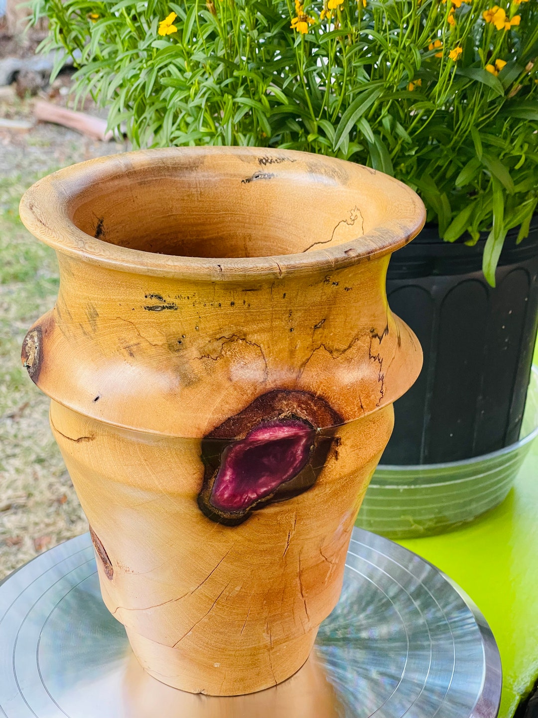 Genip Wood Bowl With Epoxy Resin and Lavender Micah Pigmentation. - Etsy